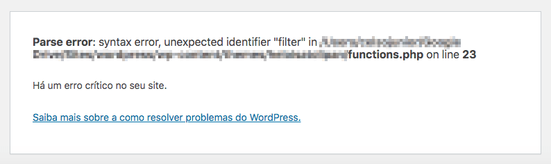 Aprenda como corrigir erros de sintaxe no WordPress